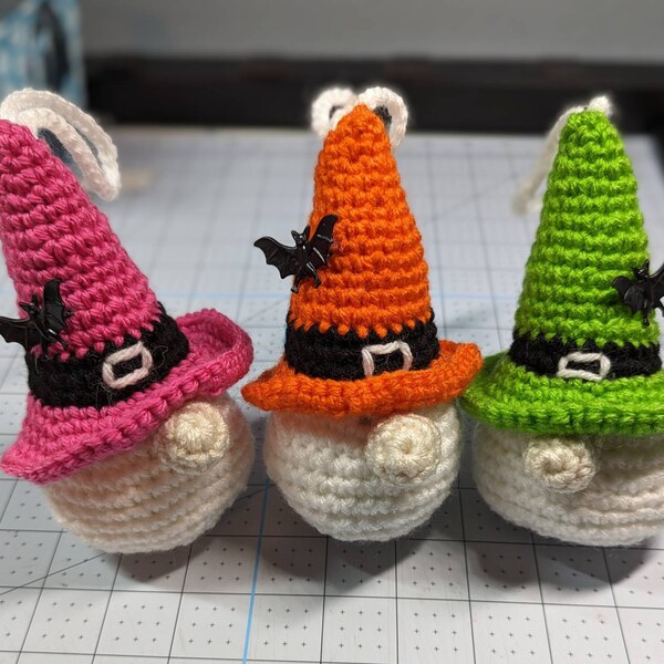 Crochet Patterns Gnome Keychains With Witch Hat, Crochet Halloween ...