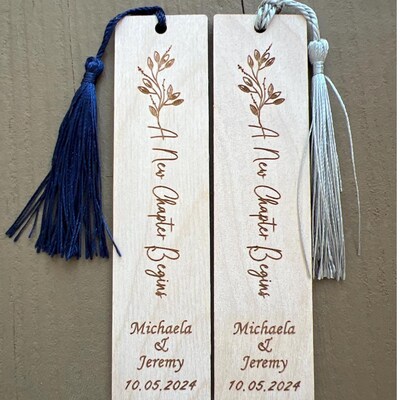 Personalized Bookmark Wedding Favors, Wood Engraved Bookmark, Bulk ...