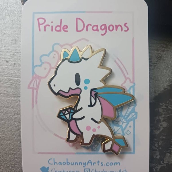 Trans Pride Dragon Enamel Pin - Etsy