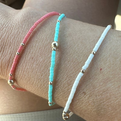 Gold Beaded Bangle Beautiful Bridesmaid Gift - Etsy