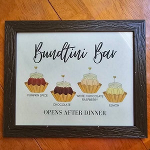 Bundtini Bar Sign, Wedding Sign, Reception Sign, Dessert Menu, Cake ...