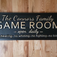 Personalized Game Room Sign Custom Family Game Room Sign Last - Etsy Canada