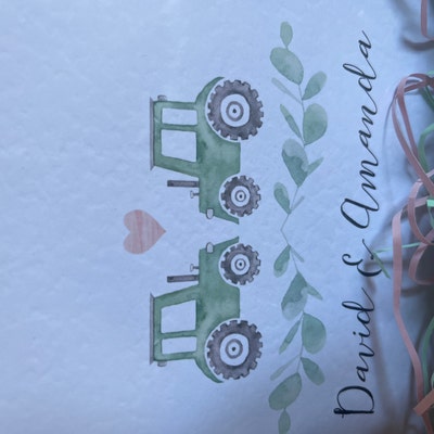 Personalised Tractor Wedding Card Farming Farmer Wedding - Etsy