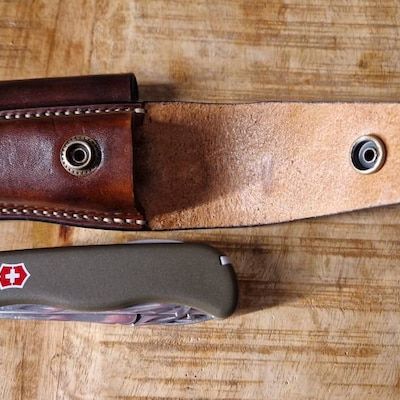 Horizontal Leather Sheath for Buck 110 Folding Hunter Knife / Buck 112 ...