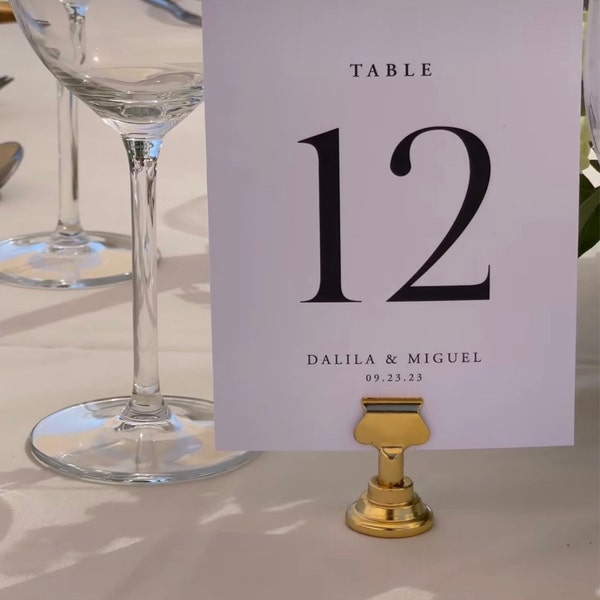 Printed Modern Table Numbers, Simple Table Number Cards, Wedding Table ...