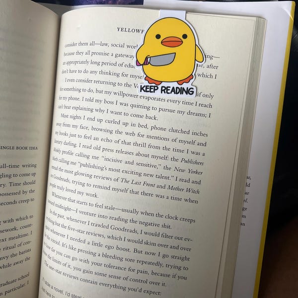Chick Duck With Knife Magnetic Bookmark, Duck Meme Bookmarks, Handmade ...