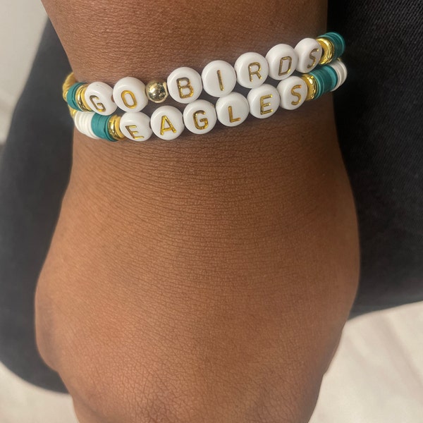 Philadelphia Eagles Beaded Bracelets | Philly Football Bracelet | Go ...