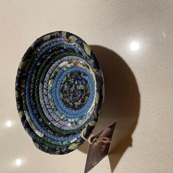 Small Rope Bowls - Rope Fabric Bowl - Coiled Rope Basket - Clothesline ...