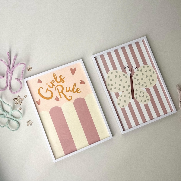 Set of Teen and Tween Girls Prints. Pretty Pastel Gallery Wall Prints ...