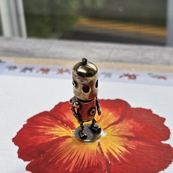 Bitsy, the Brass Robot Figurine - Etsy