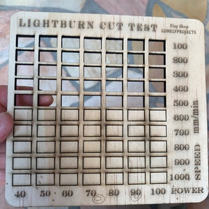 Lightburn Laser Test Card, Engraving and Cut Material Test, Laser Test ...