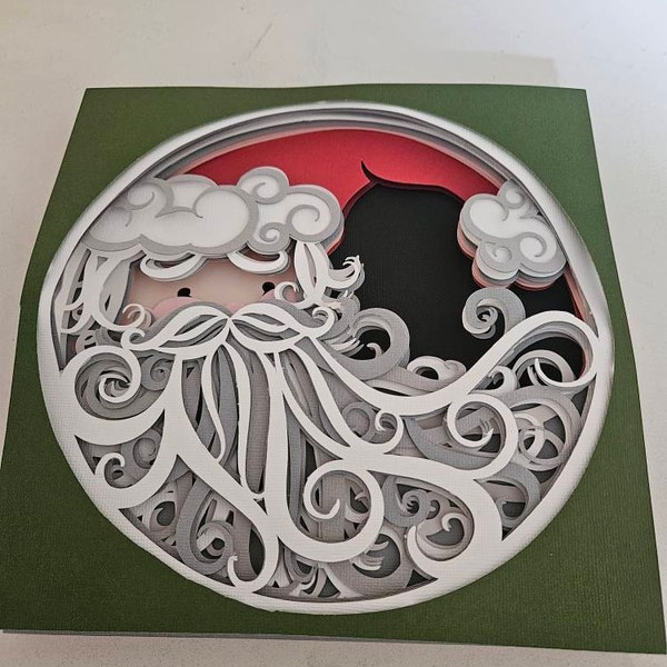 3D SANTA Svg - Father Christmas Svg - CHRISTMAS Svg - CHRISTMAS Shadow ...