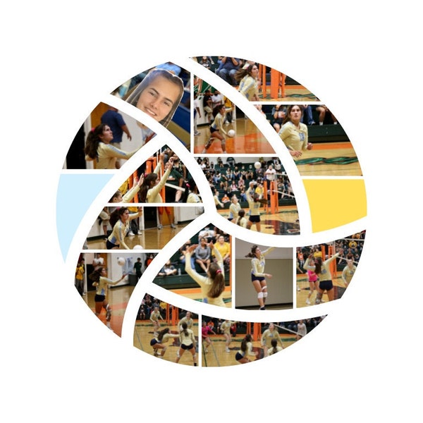 Volleyball Sport Photo Collage Template Canva PDF | Memorial Collage ...