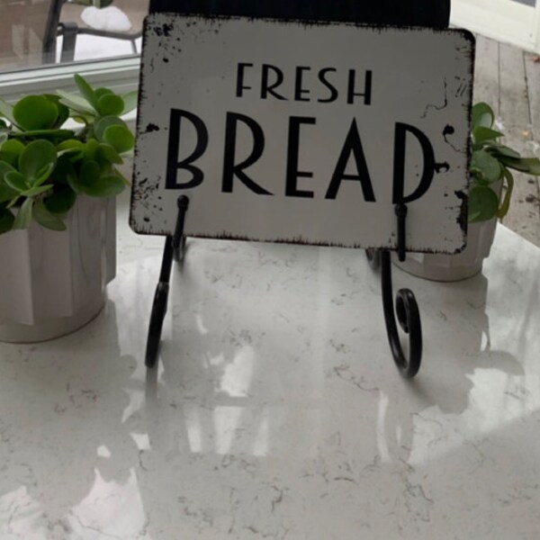 Fresh Bread Sign, Bakery Kitchen Pantry Metal Sign, Farmhouse ...
