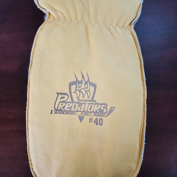 Leather Chopper Mittens With State Logo Engraved | Custom Engraved ...