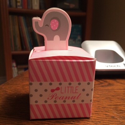 Pink Favor Boxes Elephant Little Peanut Girl Favor Boxes Gender Reveal ...