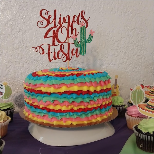 Fiesta Cake Topper, Fiesta Topper, Personalized Fiesta Cake Topper ...