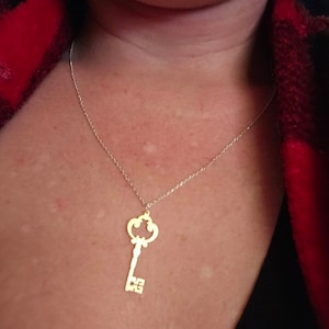 Key Necklace, Small Key Necklace, Gold Key Pendant, Dainty Necklaces by ...