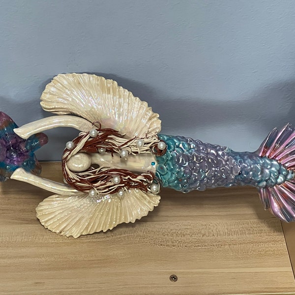 Golden Blonde Mermaid Tree Topper With Golden Sea Star - Etsy