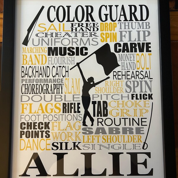 Custom Colorguard Team Poster: Personalized Color Guard Art Print - Etsy