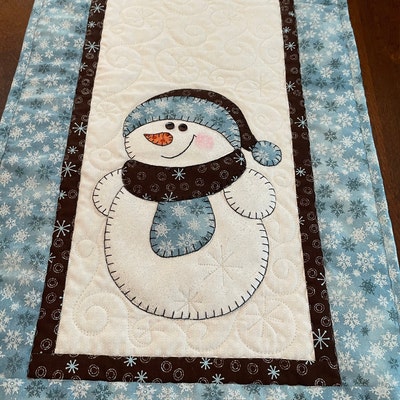 Snowman Applique Table Runner Pattern Digital Download PDF - Etsy