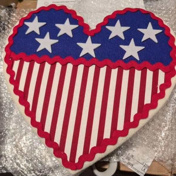 Patriotic Heart Sugar Cookie Wreath Attachment - Etsy