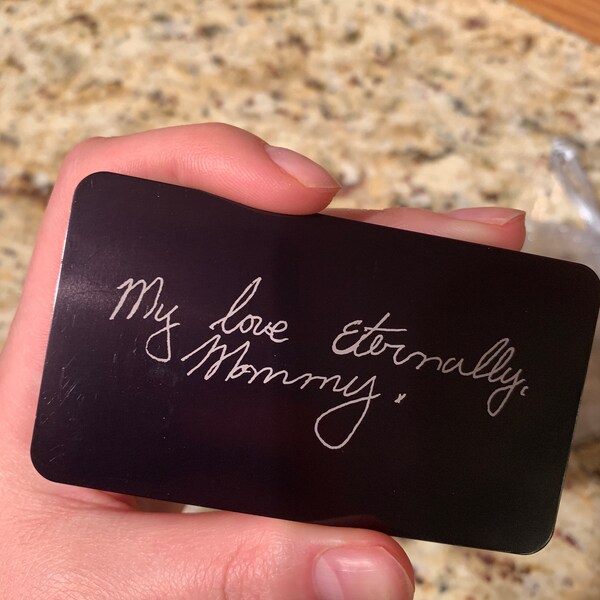 Handwritten Wallet Card- HANDWRITING Picture Wallet Card - Photo Wallet ...