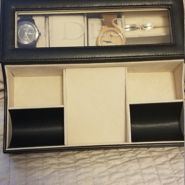 Personalized Valet Box, Monogrammed Valet Tray, Mens Catchall, Dresser ...