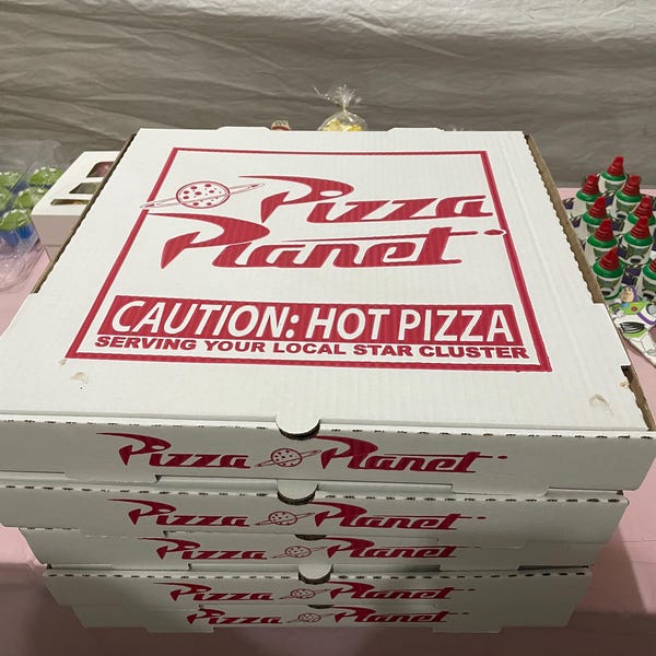 Pizza Planet Pizza Box Label Design Instant Corjl Digital PDF SVG JPG ...