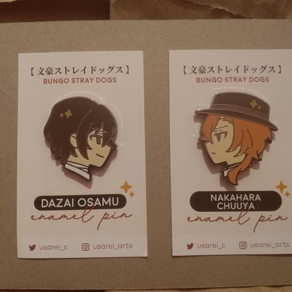 Bungou Stray Dogs Soukoku Enamel Pins Dazai and Chuuya - Etsy
