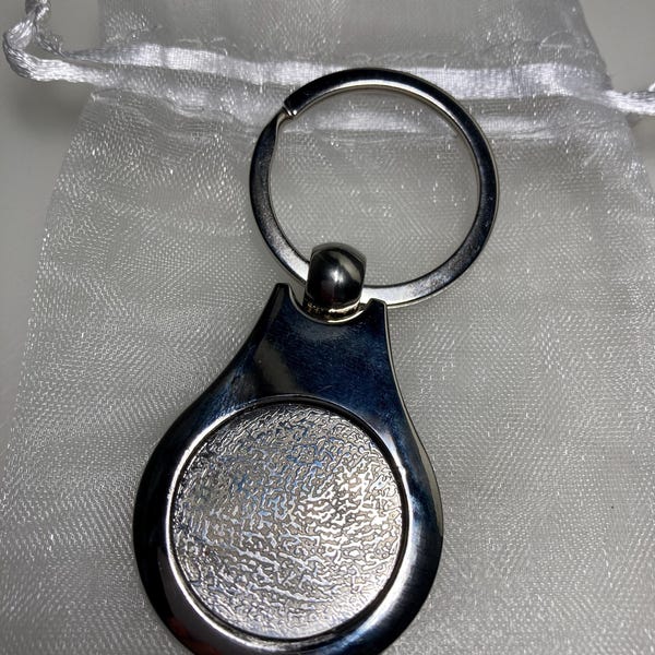 Fingerprint Keychain, Stainless Steel Custom Fingerprint Round Keychain ...