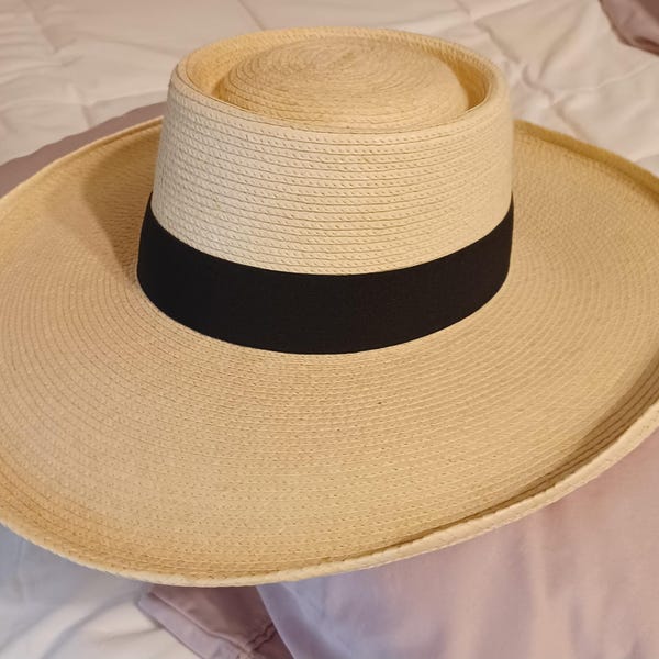 Genuine Ecuadorian Natural Panama Hat Handwoven in Ecuador Toquilla ...
