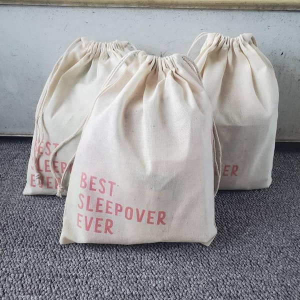 Sleepover Party Favor Bag - "best Sleepover Ever" Printed Bag ...