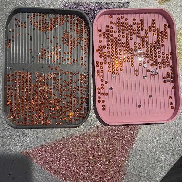 Spinnable 3D Printed Leopard Print Rhinestone Tray W/multiple ...