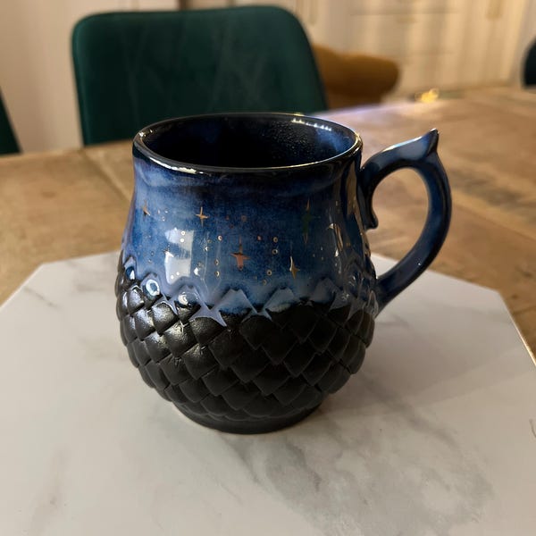 Ceramic Mug, Dragon Scale Mug, Handmade Pottery, - Etsy