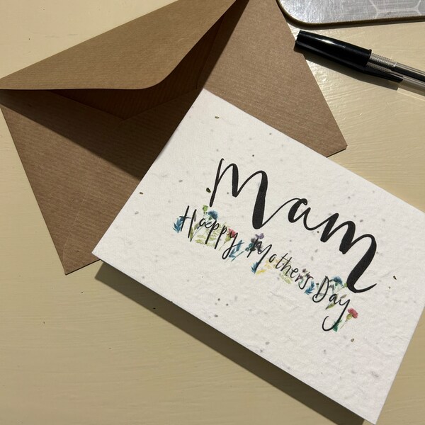 Poppys, Bees & Wildflowers Plantable Seed Card/ Seed Card Birthday Card ...