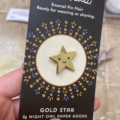 Gold Star Pin Gold Star Enamel Pin Gold Star Lapel Pin Gift for Hero ...