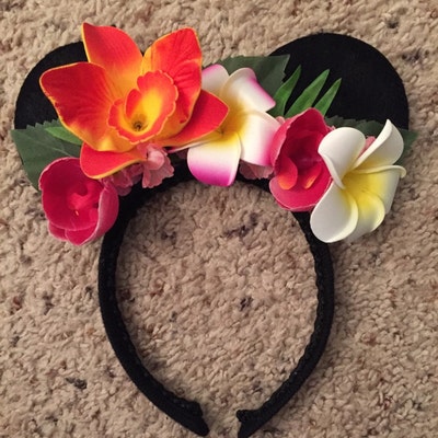 Hawaiian Flower in Ear Mouse Ears - Etsy