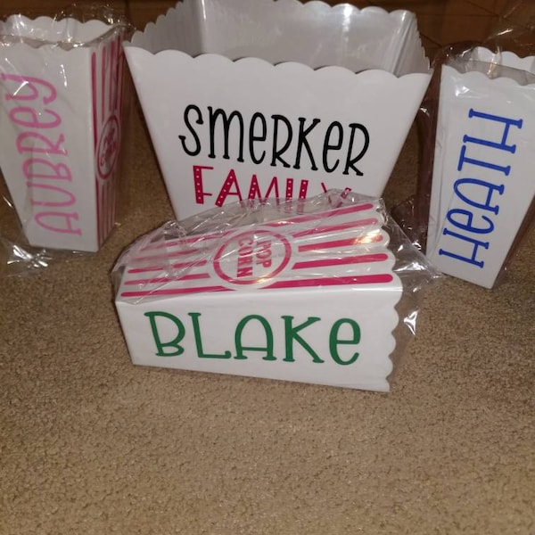 Personalized Family Movie Night Gift/ Popcorn Container Set/ Custom ...