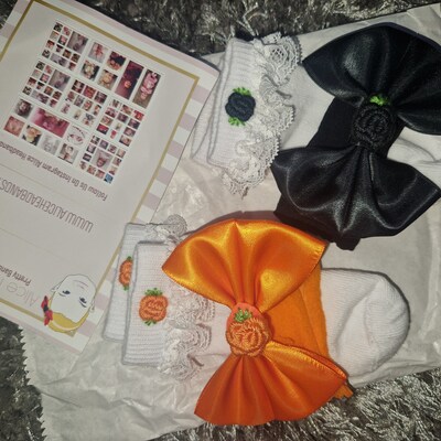 Red Satin Headbands With Matching Sock Red Flower Embroidery Nylon ...