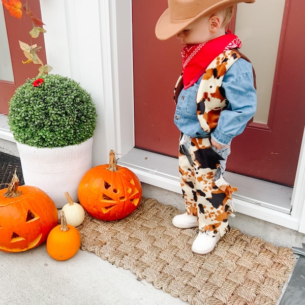 Toddler Faux Fur Cowboy Costume, Cowboy Outfit, Cowgirl Outfit, Cowboy ...