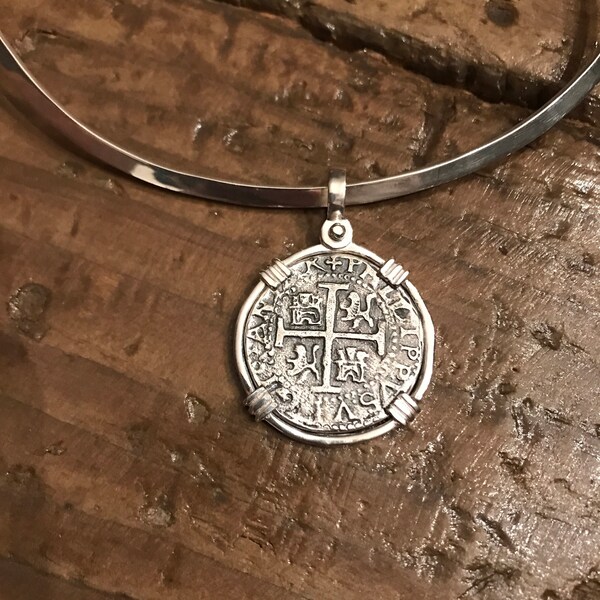 Sterling Silver Replica Pirate Coin Pendant: Piece of Eight Doubloon - Etsy