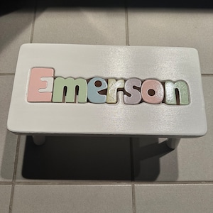 Personalized Puzzle Stool White Finish. - Etsy