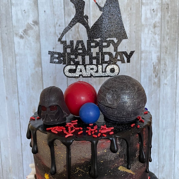 Galaxy Cake Topper, Dark Side Cake Topper, May the Forties Be With You ...
