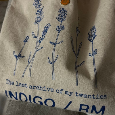 Indigo RM Tote Bag, the Last Archive of My Twenties Tote Bag, Bts Fan ...
