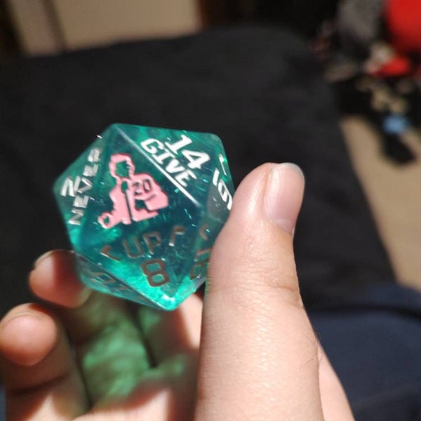 Rick Rolled 34mm D20 Original Designed Custom DND DICE Never Gonna Give ...