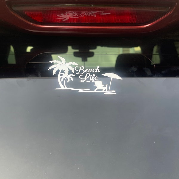 Beach Life Vinyl Decal, Beach Life Sticker, Car Window Decal, Beach ...