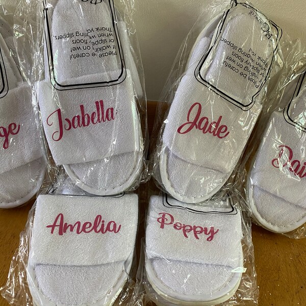 Personalised Sleepover Spa Slippers - Etsy