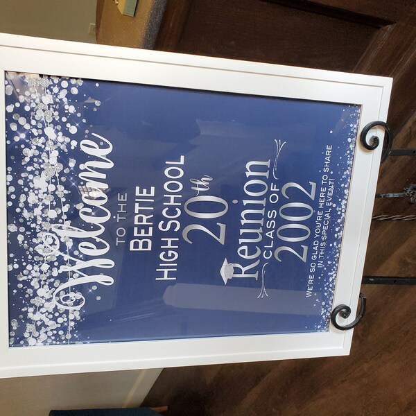 Class Reunion Personalized Welcome Sign Printable File | Silver ...