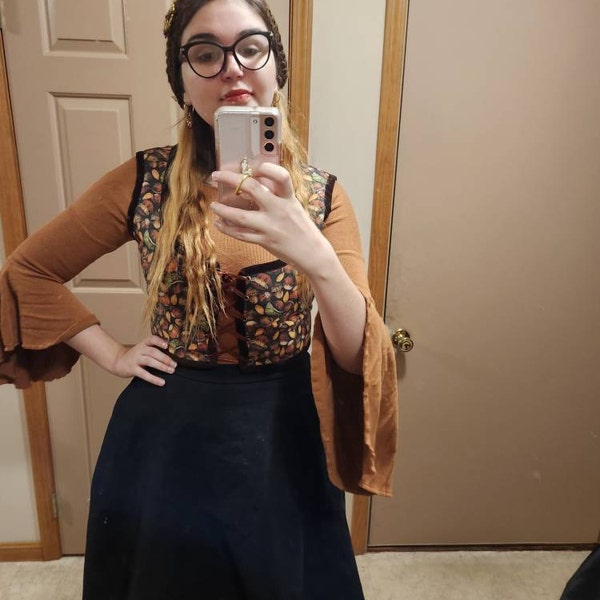 Hobbit Bodice, Chestnuts Autumn Renaissance Corset Flowers Cottagecore ...